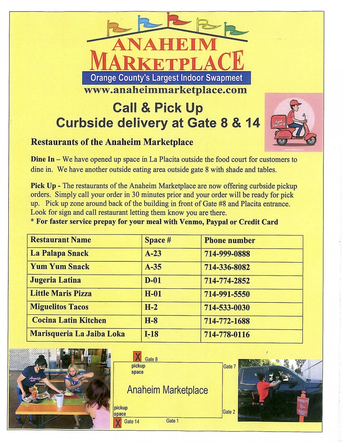 Curbside Pickup - Anaheim Indoor Marketplace